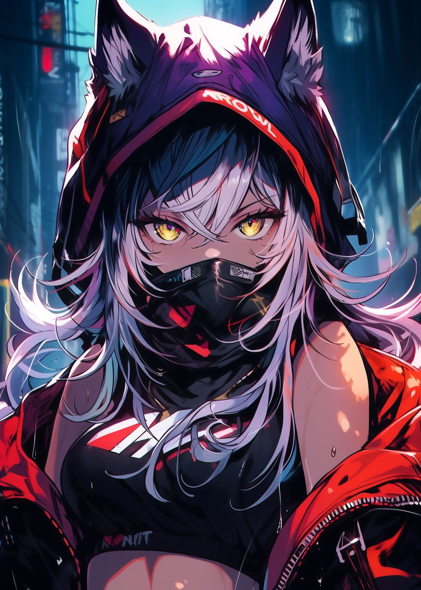 'Anime Girl' Poster, picture, metal print, paint by Hako | Displate