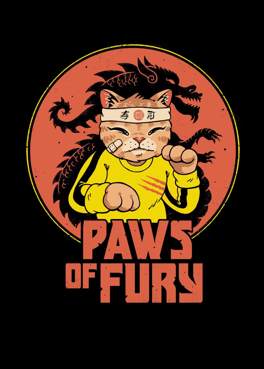 'Paws of Fury' Poster, picture, metal print, paint by vp trinidad ...