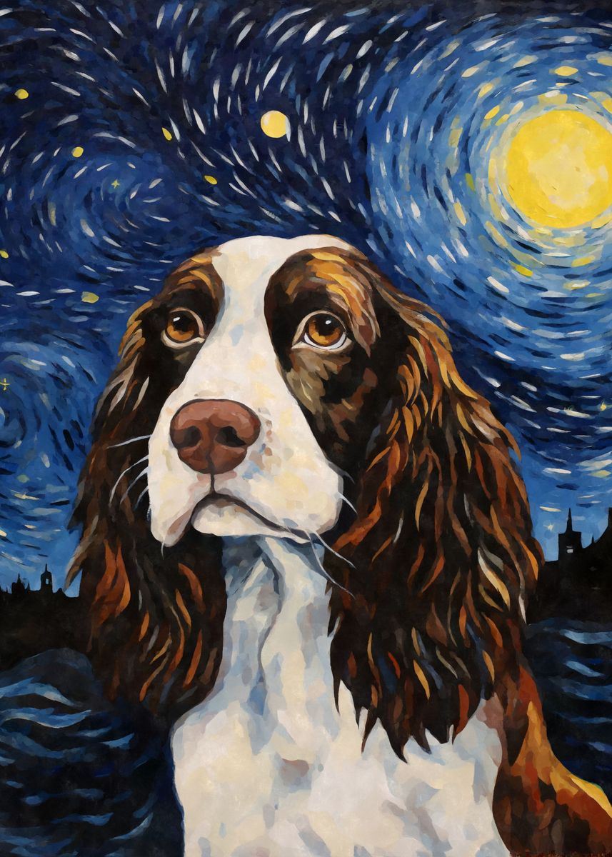 'English Springer Spaniel' Poster, picture, metal print, paint by ...