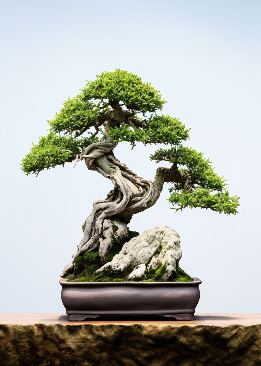 'Zen Bonsai Tree In Pot' Poster, picture, metal print, paint by Vars ...