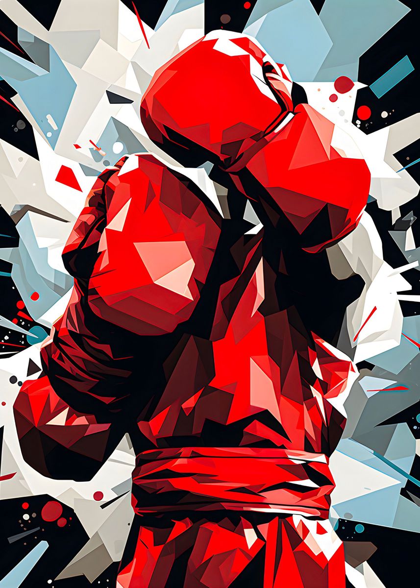 'Boxing High Guard' Poster, picture, metal print, paint by Berly | Displate