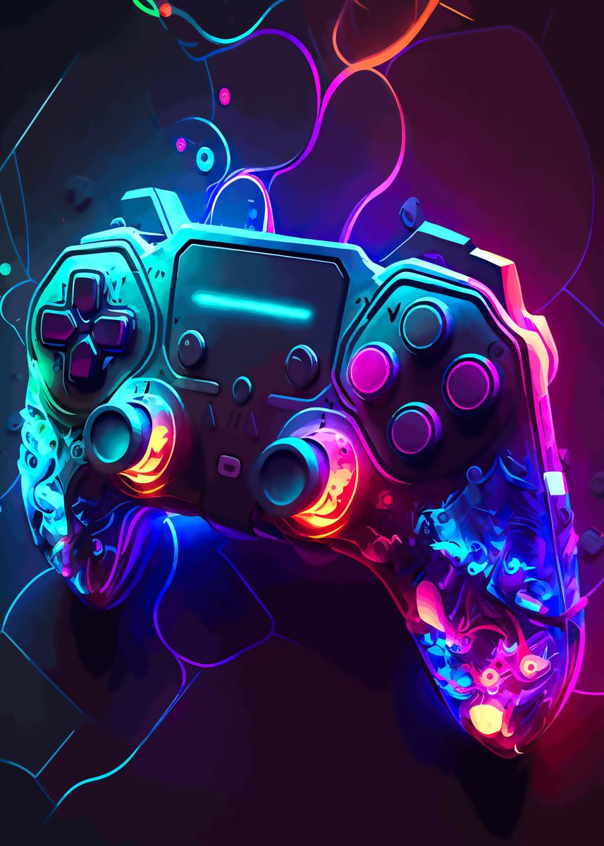 'Game Gaming Play Station ' Poster, picture, metal print, paint by ...