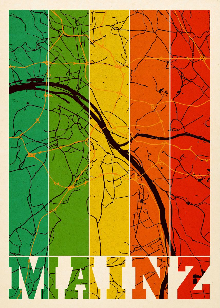 'Mainz Germany' Poster, picture, metal print, paint by Ryan Proffitt ...