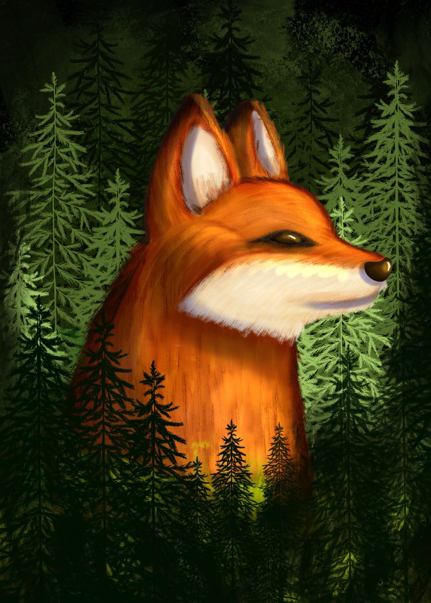 'The bad fox ' Poster, picture, metal print, paint by MissPerfectKaos ...