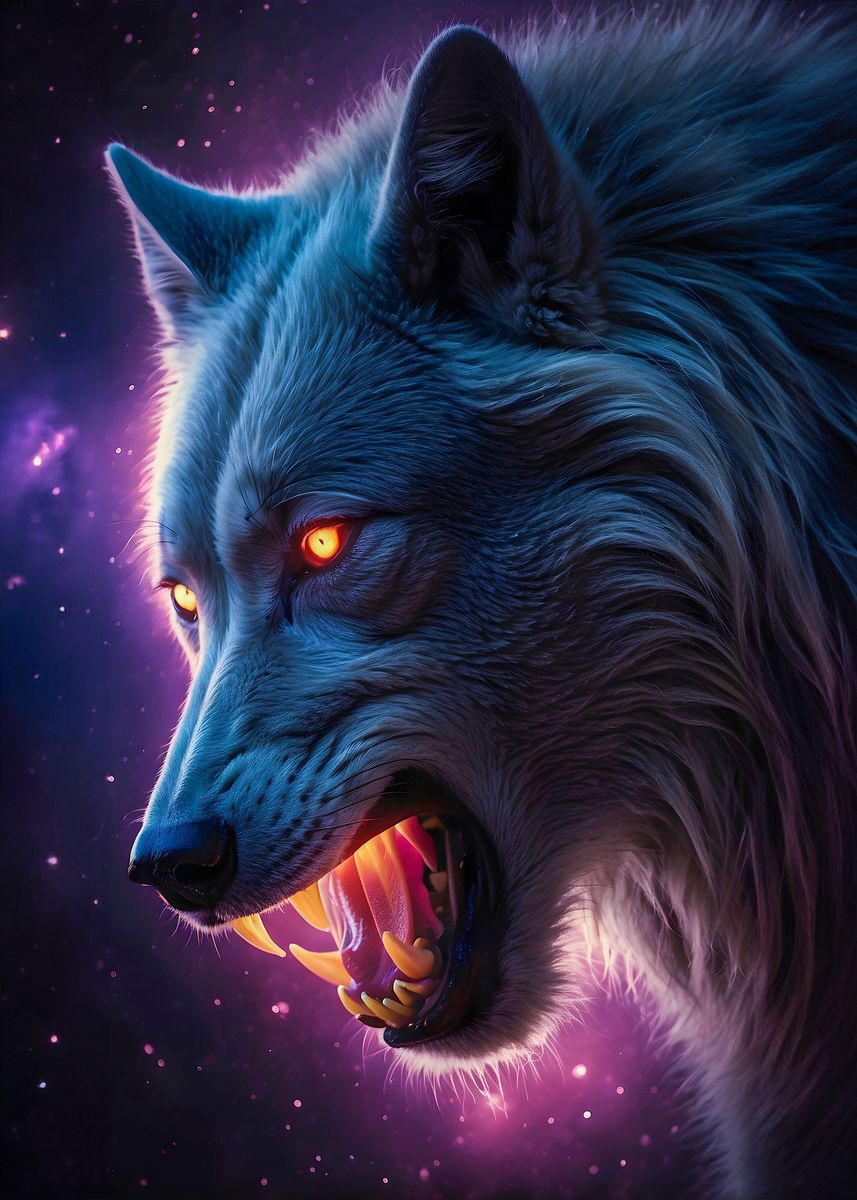 'Wolf Werewolf Landscape' Poster, picture, metal print, paint by ...