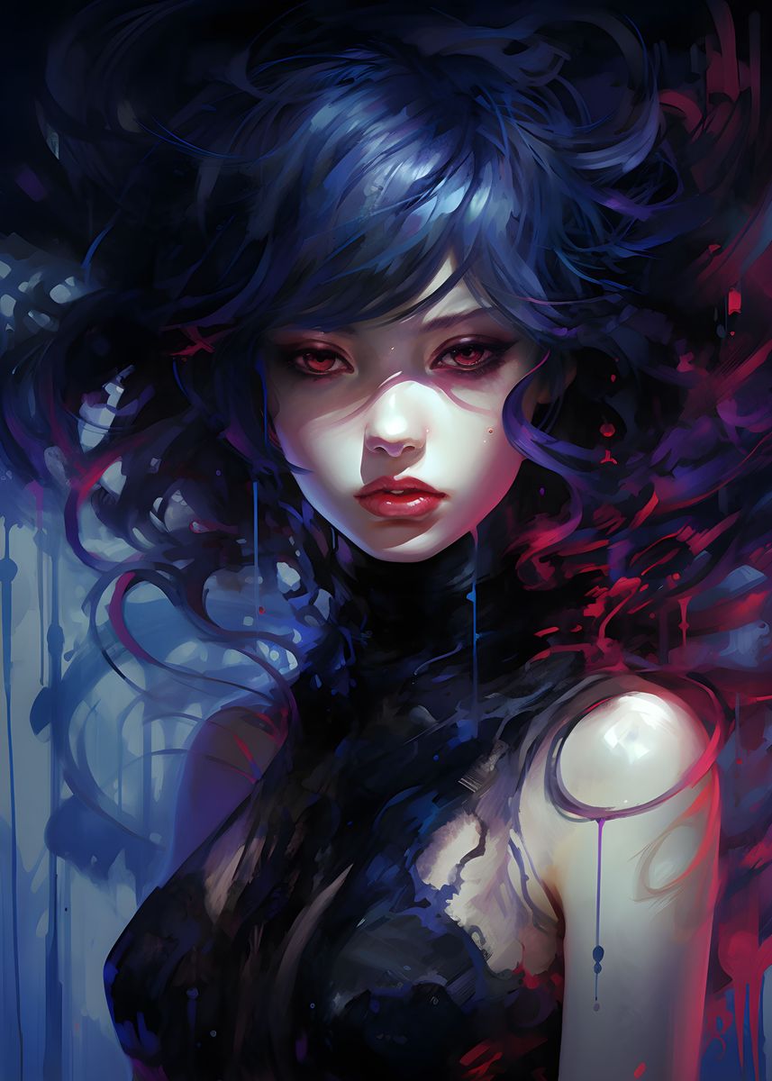 'magical aura darkness girl' Poster, picture, metal print, paint by ...