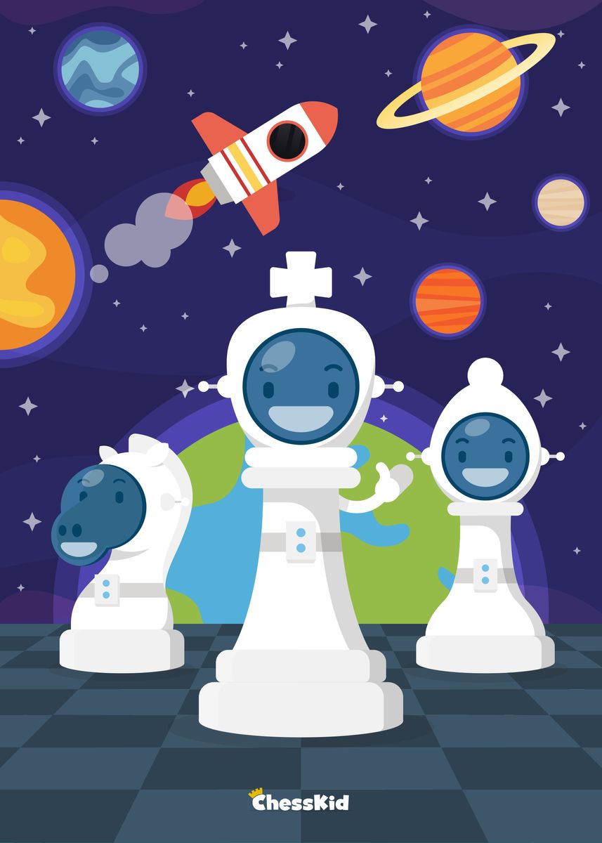 'ChessKid Space' Poster, picture, metal print, paint by Chess | Displate