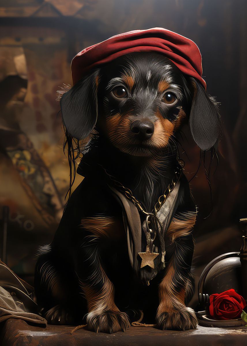 'Dachshund Dog Puppy pup' Poster, picture, metal print, paint by ...