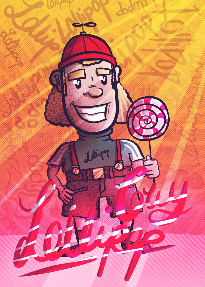 'Lollipop Guy' Poster, picture, metal print, paint by Mario Miehling ...