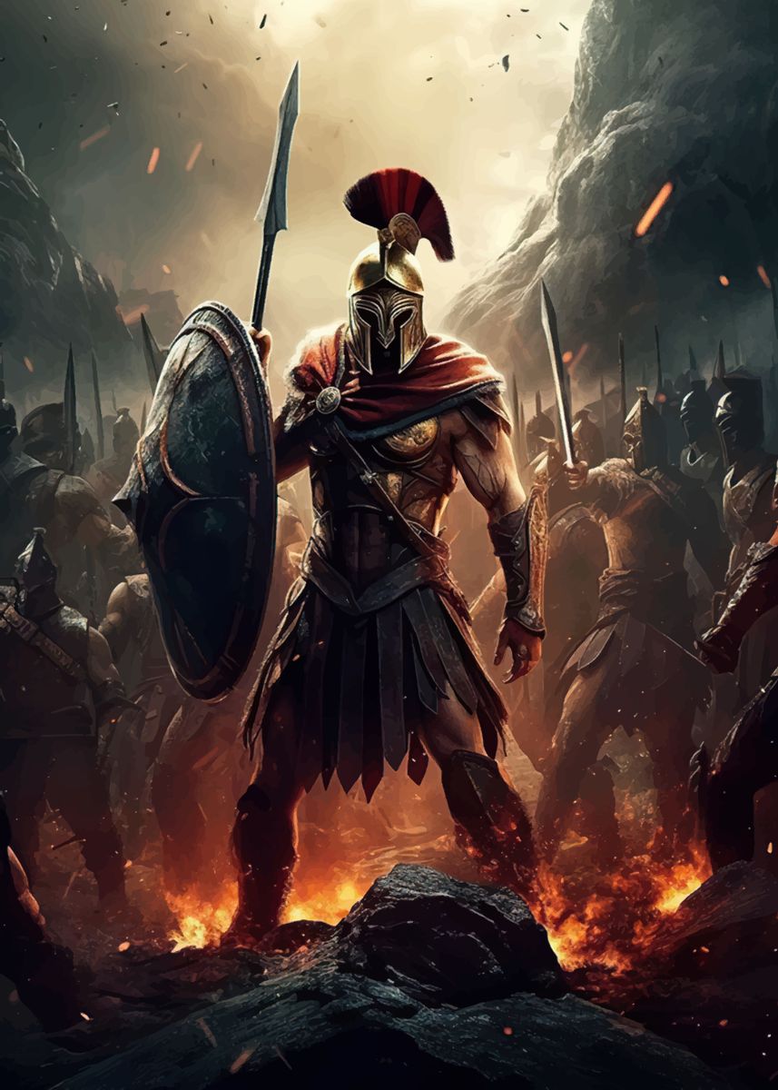 'fire warrior 300' Poster, picture, metal print, paint by Aksara Alka R ...