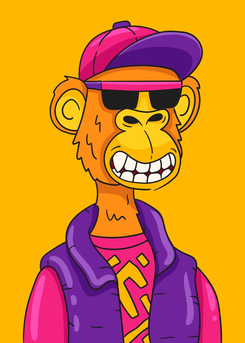 'Ape Illustration' Poster, picture, metal print, paint by Usama Syed ...