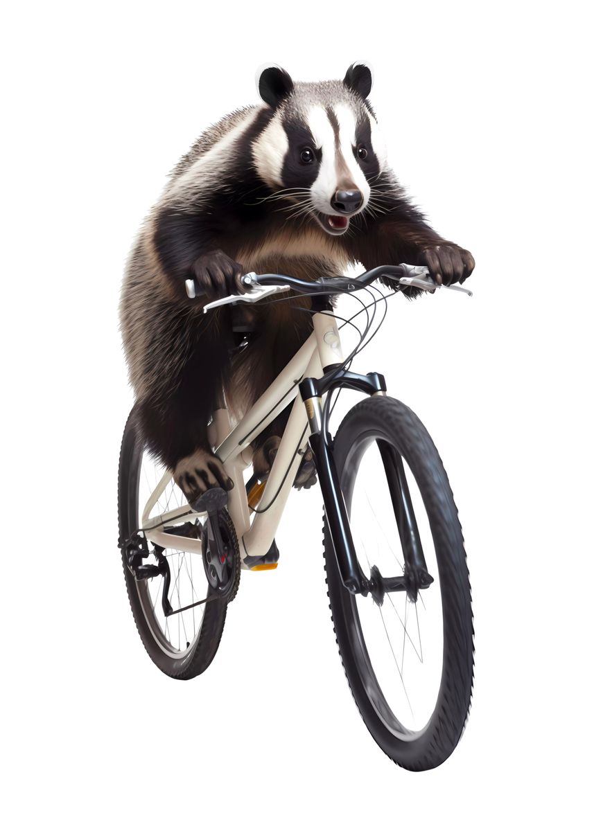 'Badger Bike Cycling' Poster, picture, metal print, paint by Hexor ...