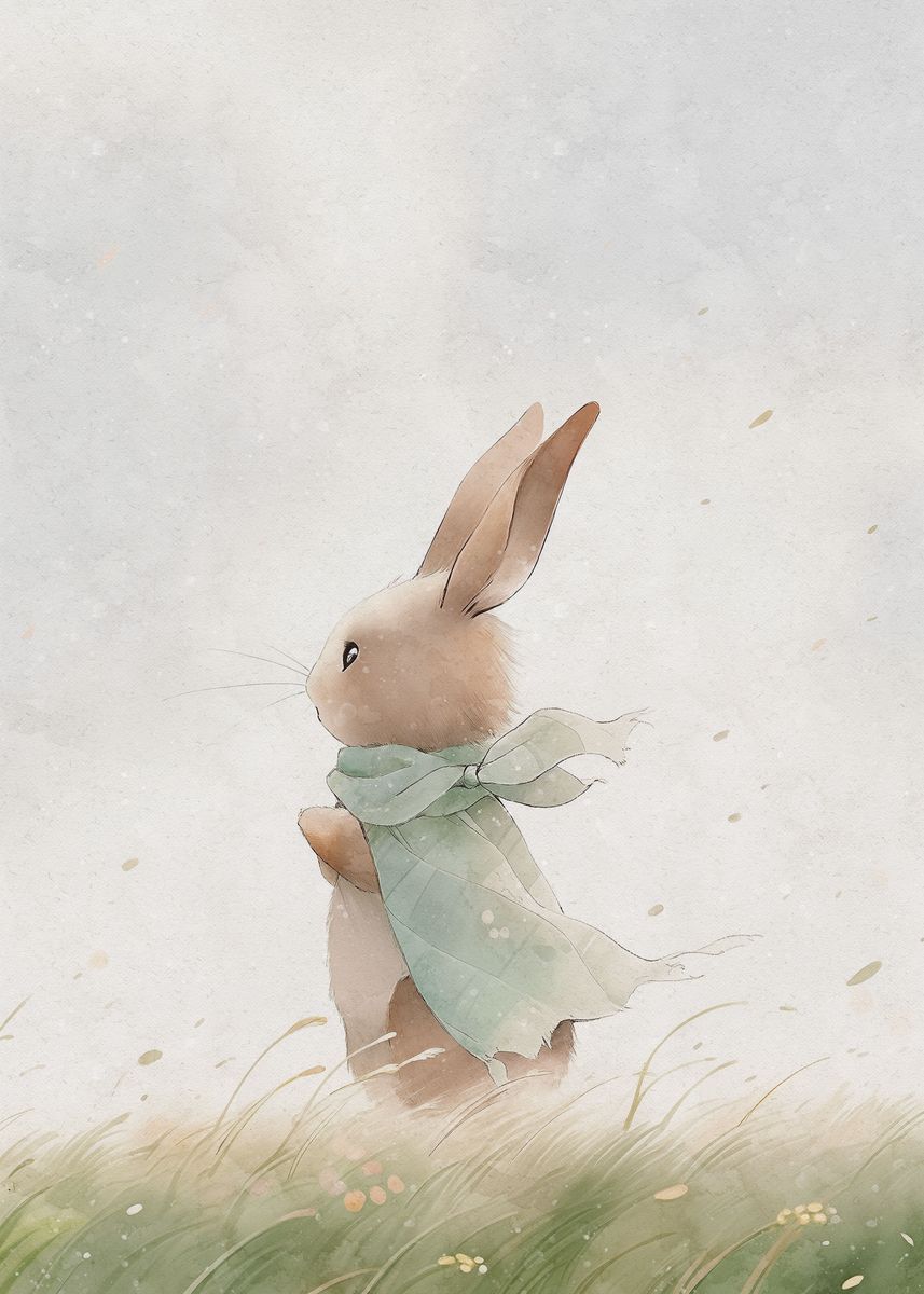 'Cute bunny' Poster, picture, metal print, paint by Alexandra A | Displate