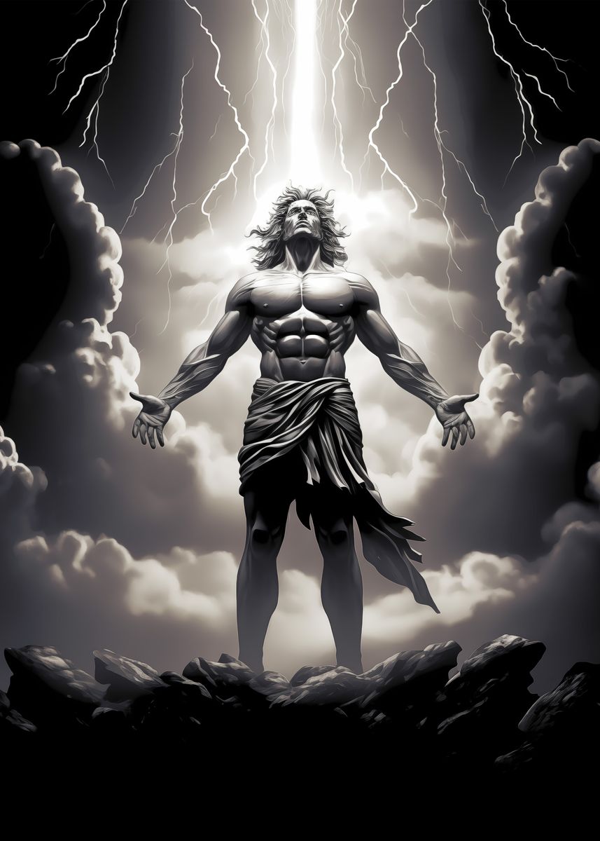 'Fearless Greek God' Poster, picture, metal print, paint by Vars | Displate