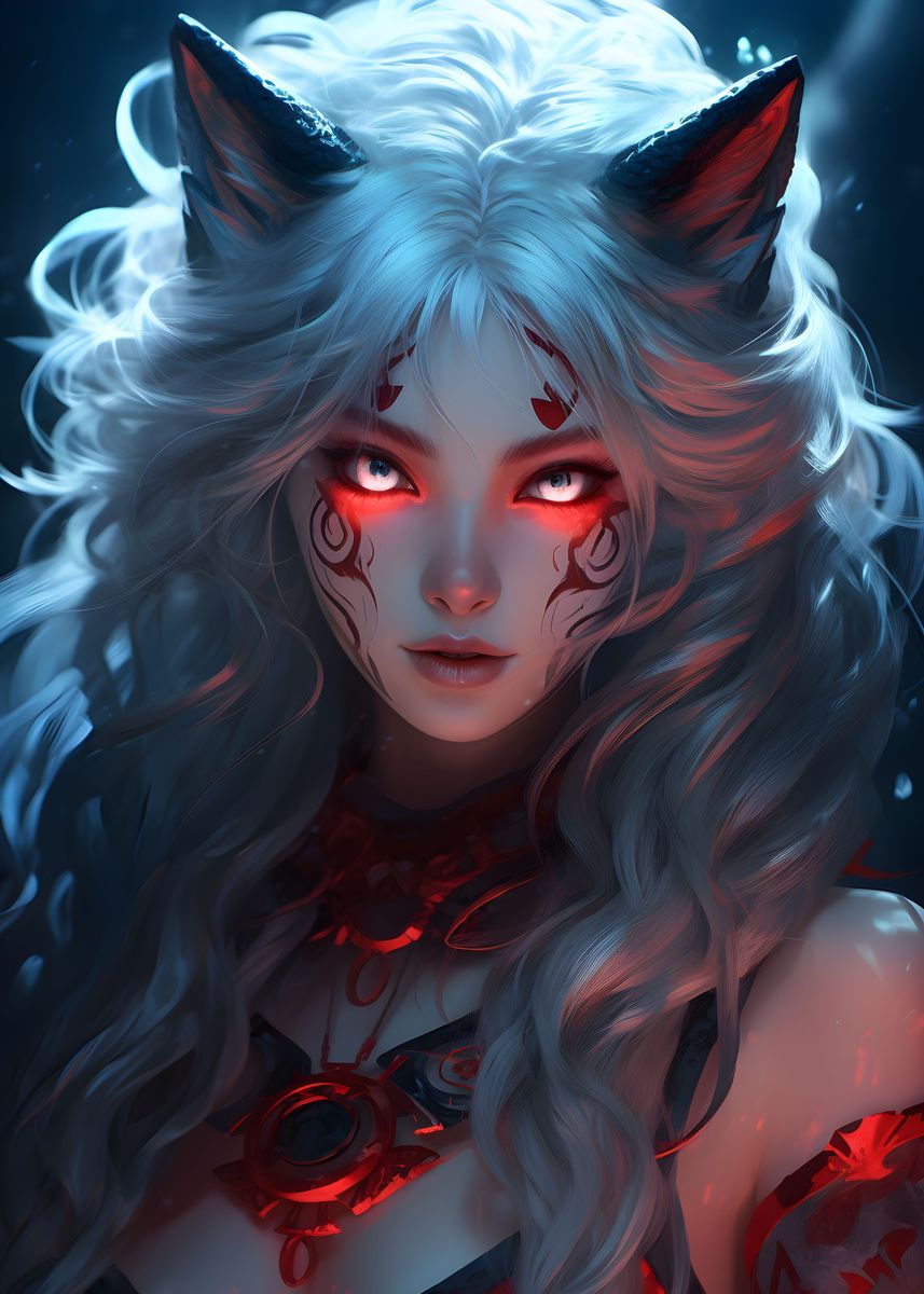 'beautiful fox girl' Poster, picture, metal print, paint by OTASTD ...