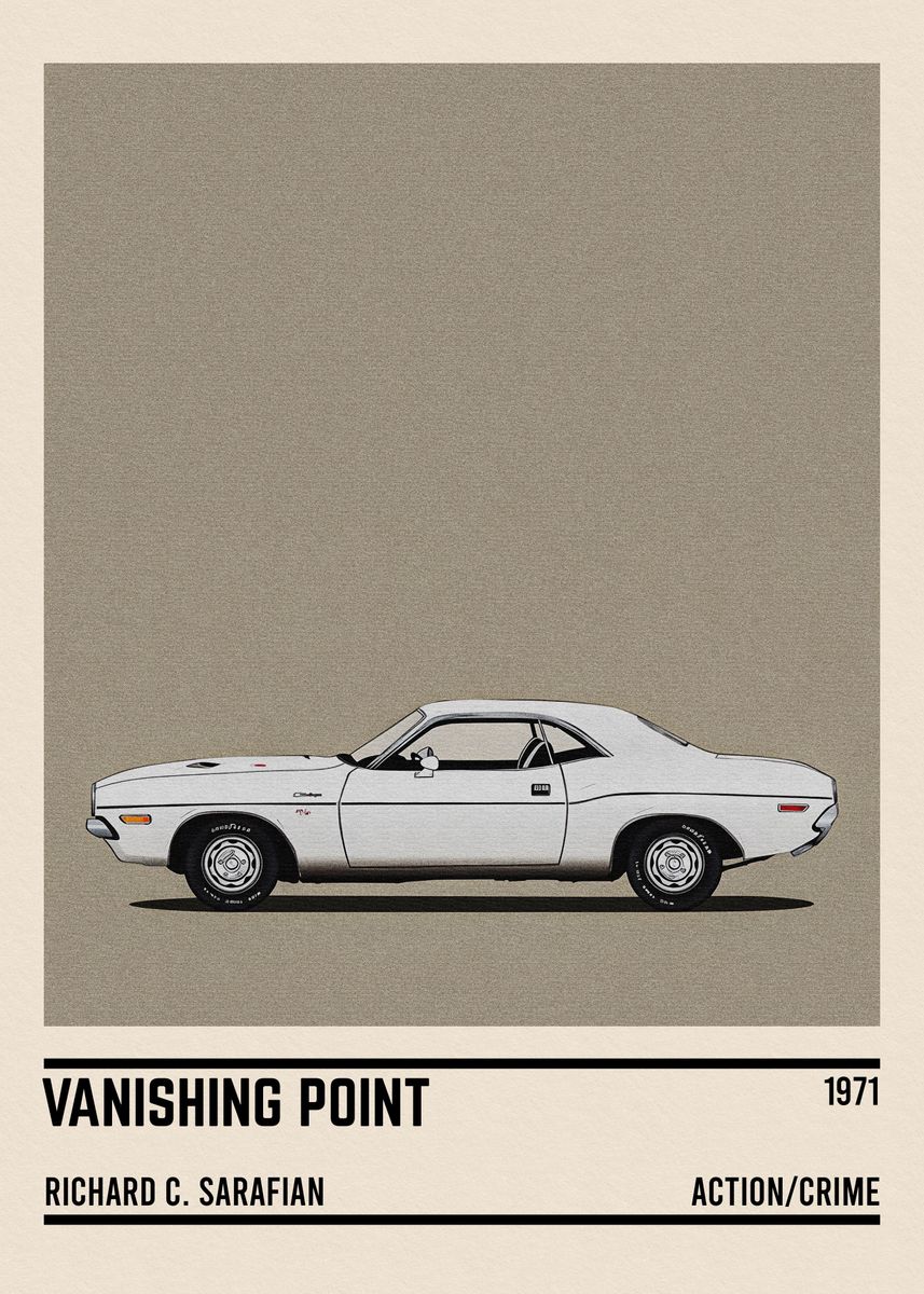 'Vanishing Point car movie' Poster, picture, metal print, paint by ...