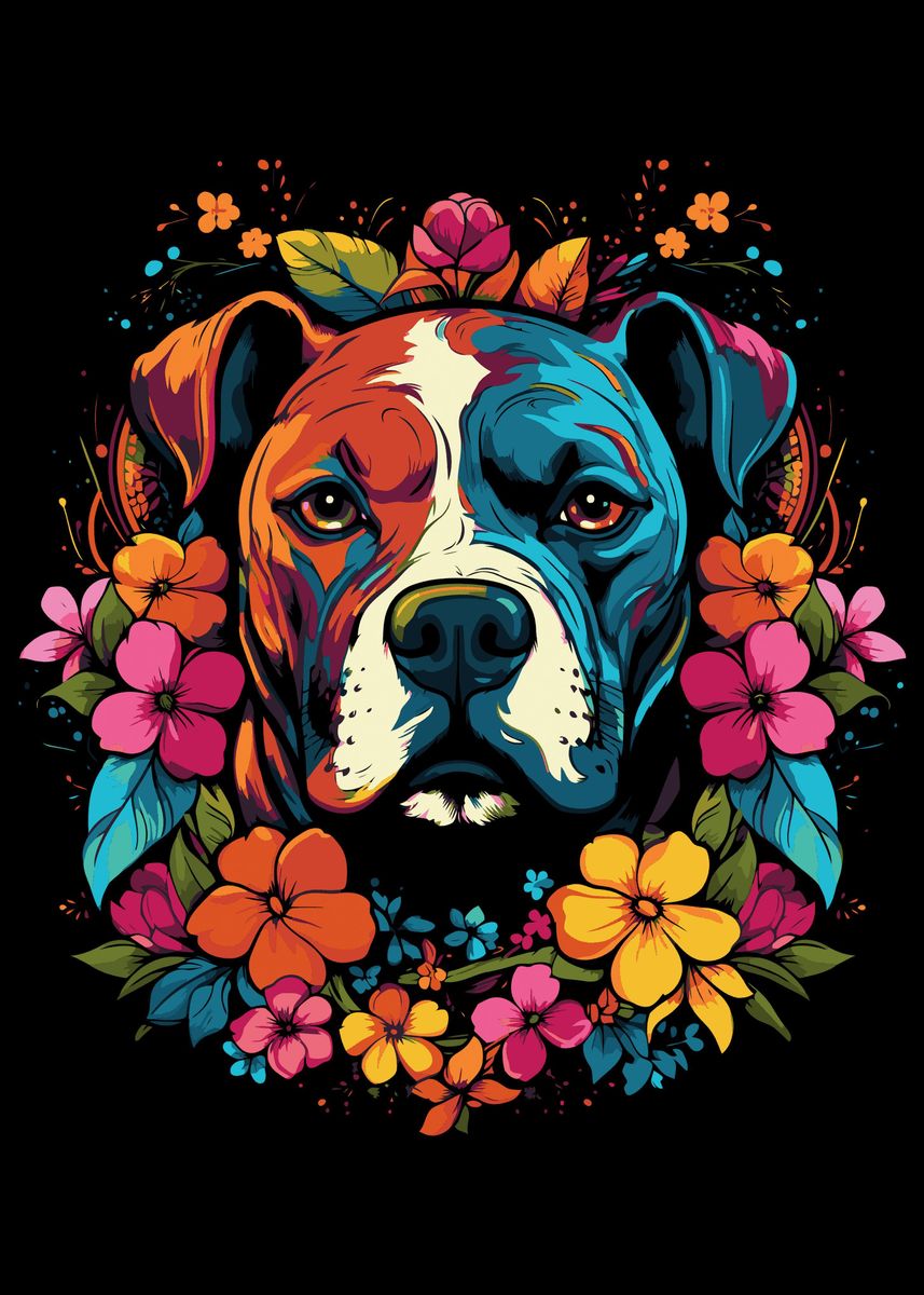 'Boxer Dog' Poster, picture, metal print, paint by ArtNinja | Displate