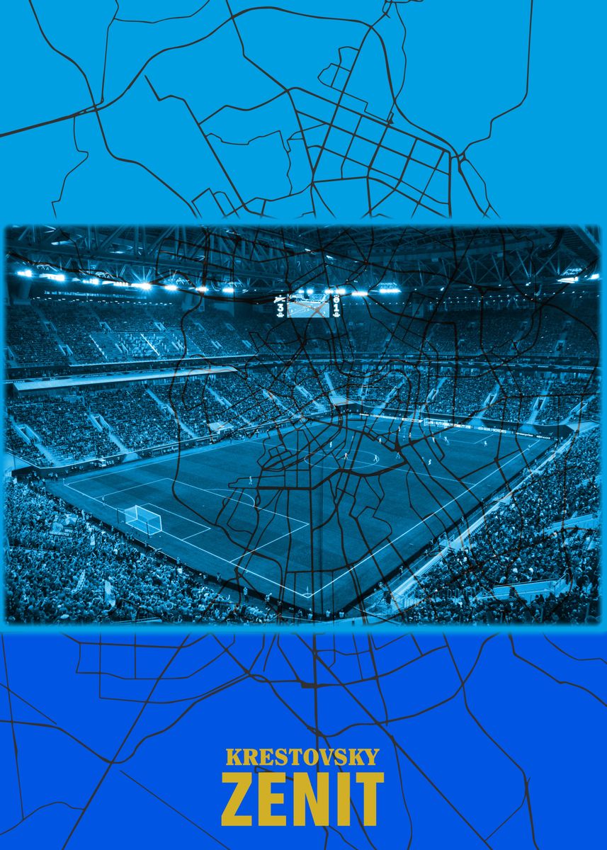 'Zenit Sankt Peterburg Kres' Poster, picture, metal print, paint by ...