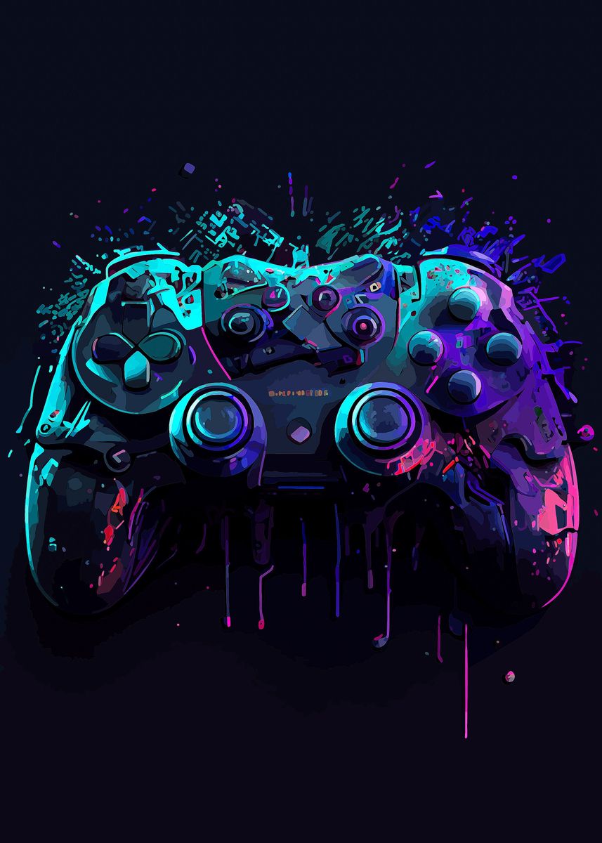 'Game Gaming Play Station ' Poster, picture, metal print, paint by ...