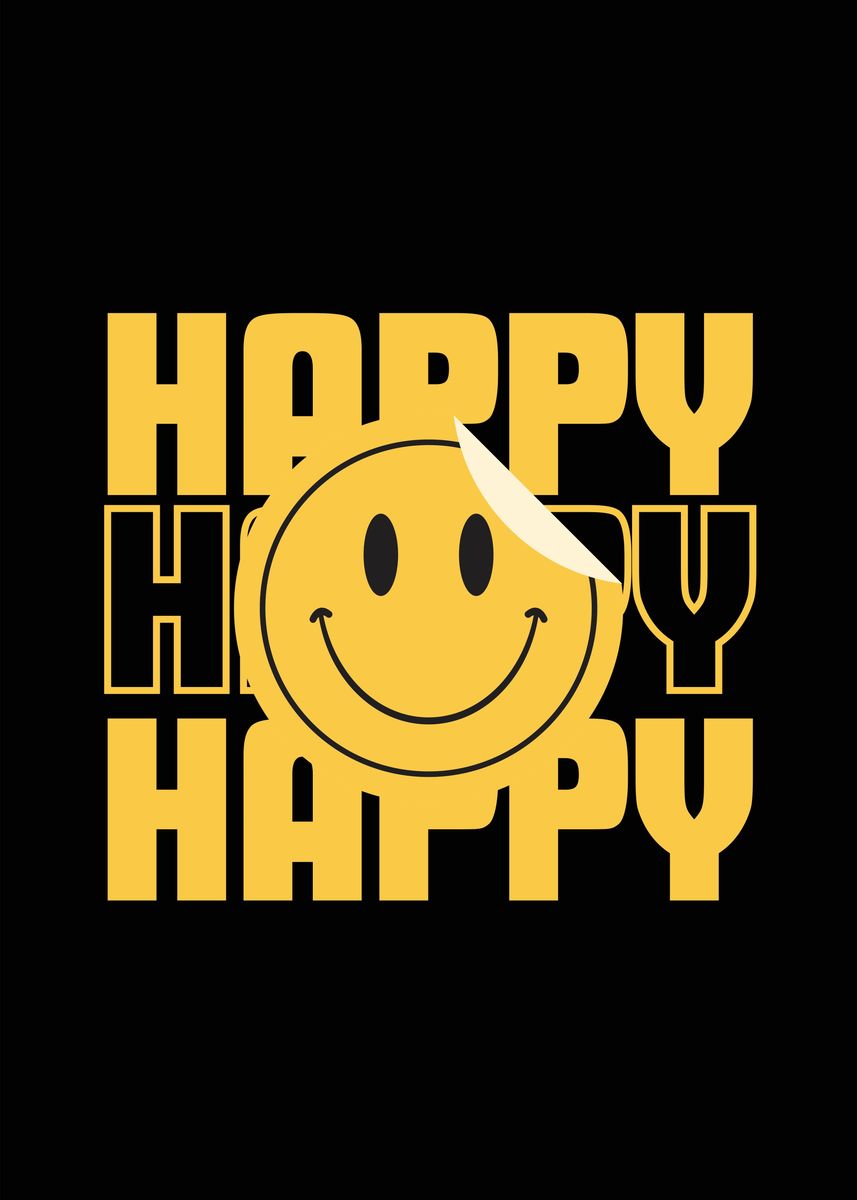 'Happy' Poster, picture, metal print, paint by Namikaze Posters | Displate