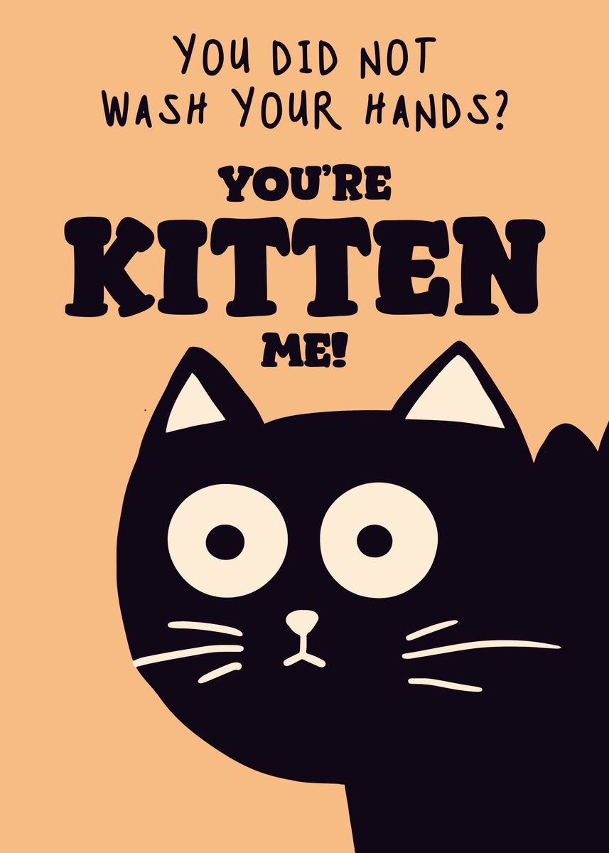 'Bathroom Cat Funny Humor' Poster, picture, metal print, paint by ...