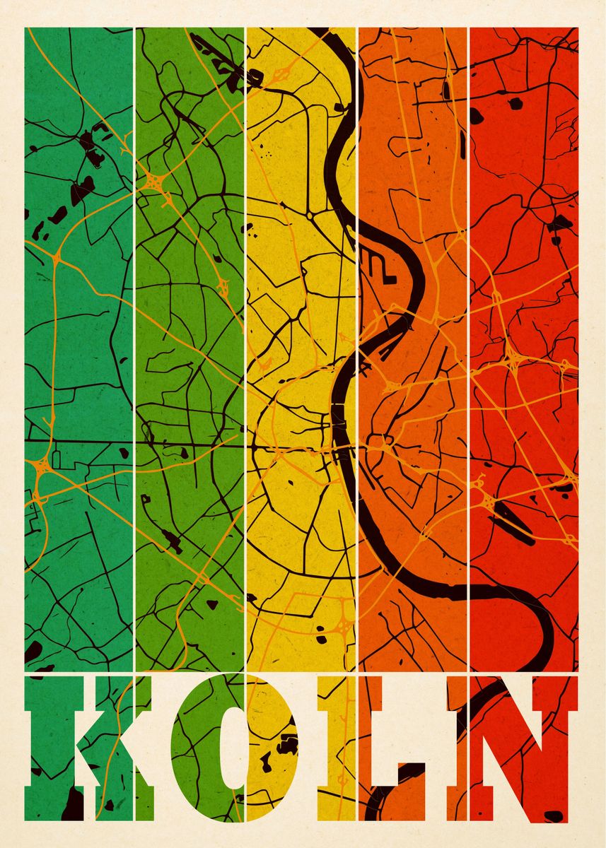 'Koln Germany' Poster, picture, metal print, paint by Ryan Proffitt ...