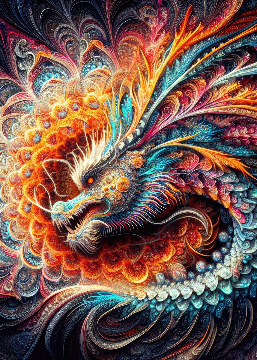'Dragon of the Prism Realms' Poster, picture, metal print, paint by ...