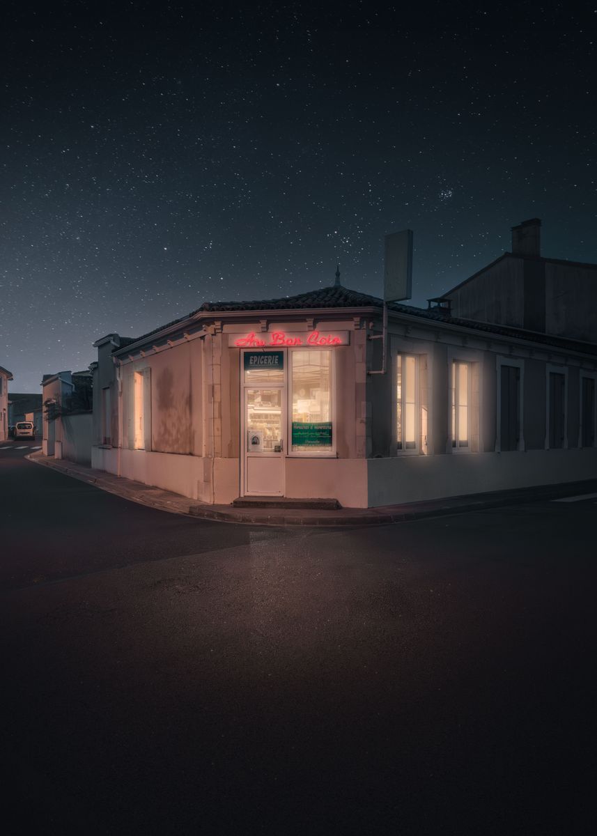 'Night Grocery Store' Poster, picture, metal print, paint by Antoine ...