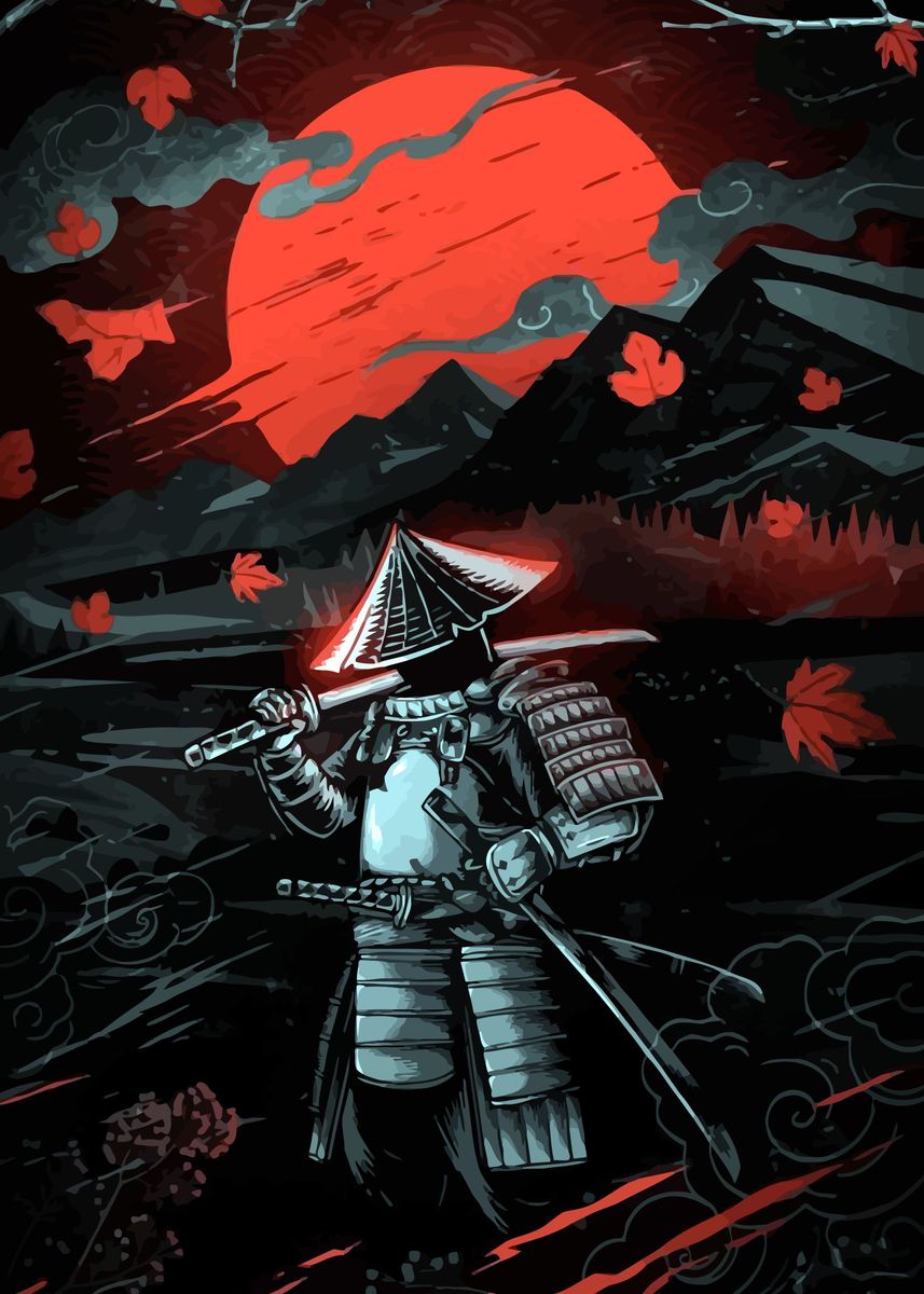 'Japanese Samurai' Poster, picture, metal print, paint by Mashdiashdui ...