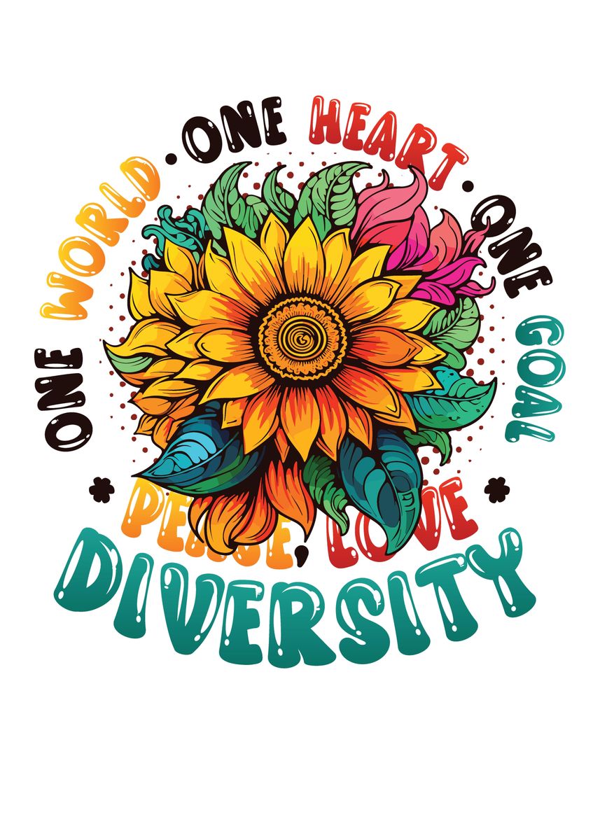 'Peace Flower Diversity' Poster, picture, metal print, paint by Sascha ...