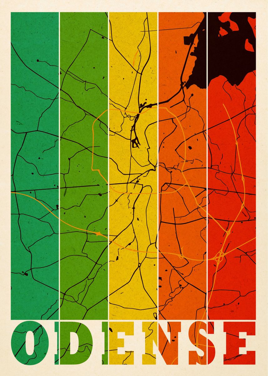 'Odense Denmark' Poster, picture, metal print, paint by Ryan Proffitt ...