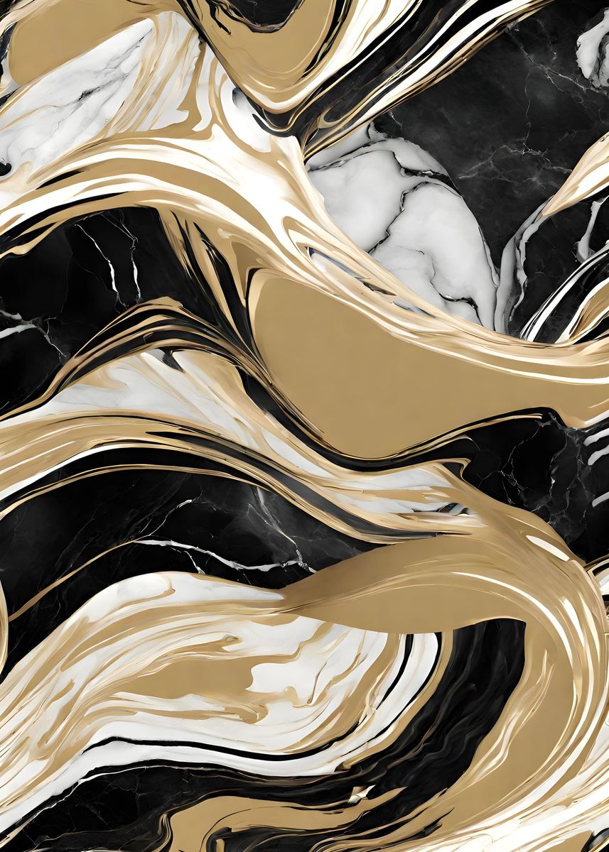 'Muted colors black gold ' Poster, picture, metal print, paint by gani ...