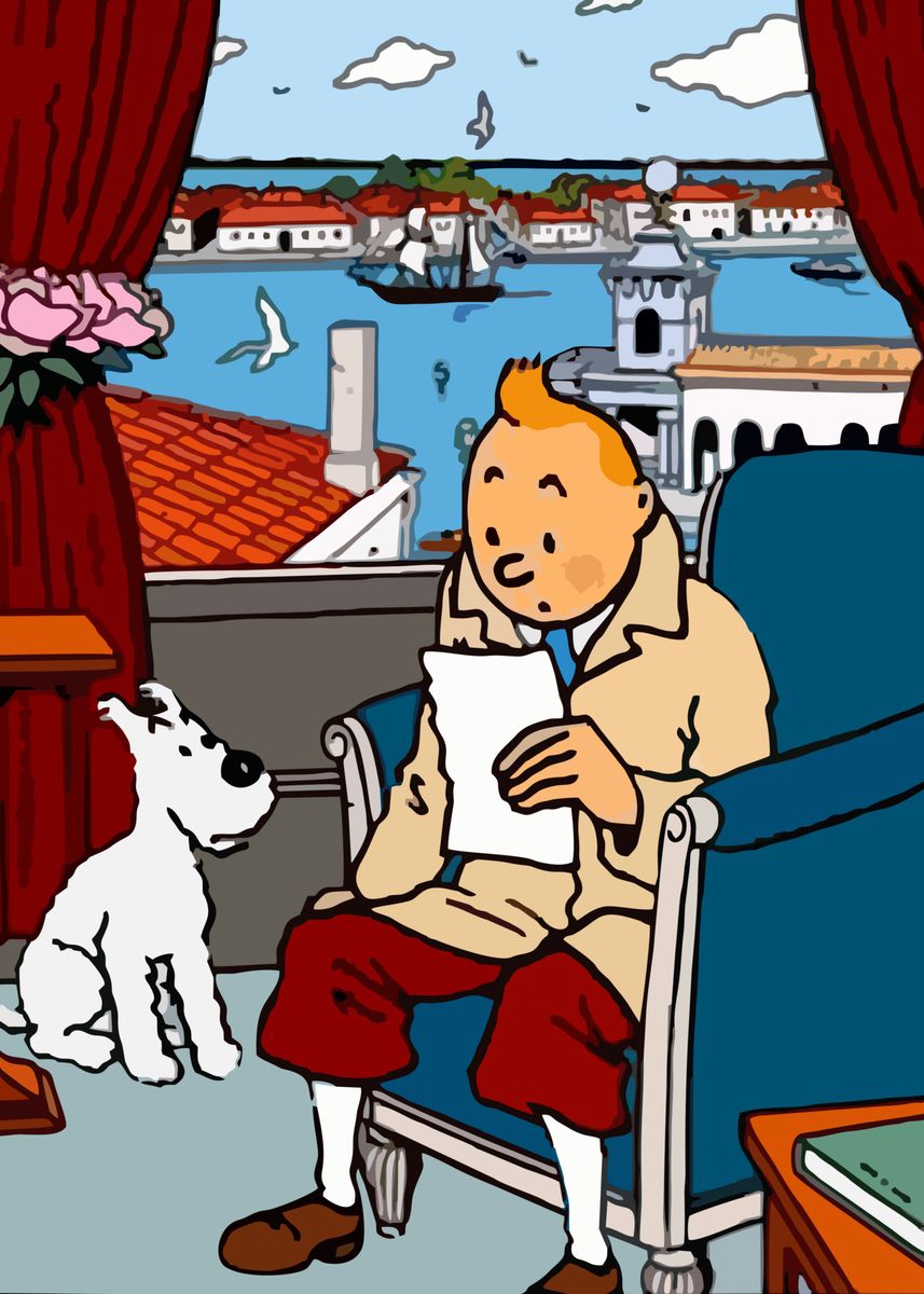 'the adventure of tin tin' Poster, picture, metal print, paint by ...
