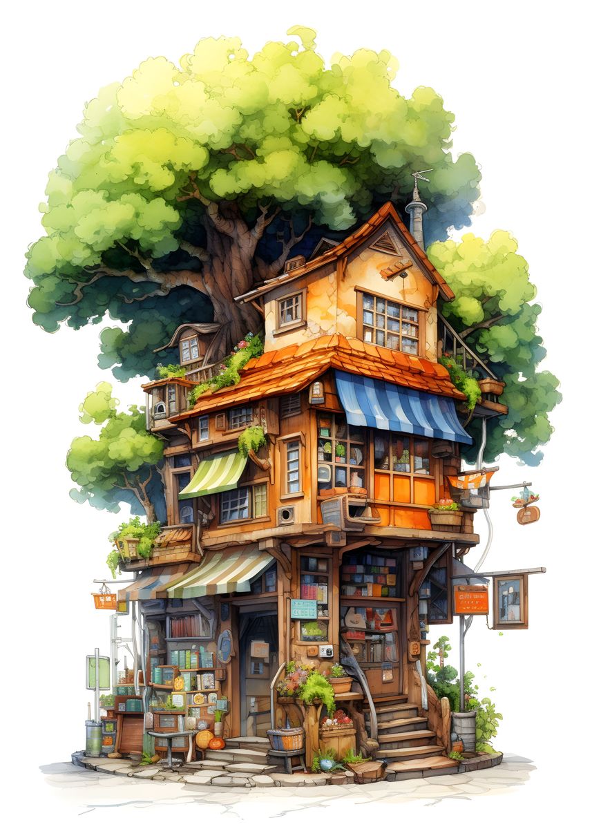 'japanese old store front' Poster, picture, metal print, paint by ...