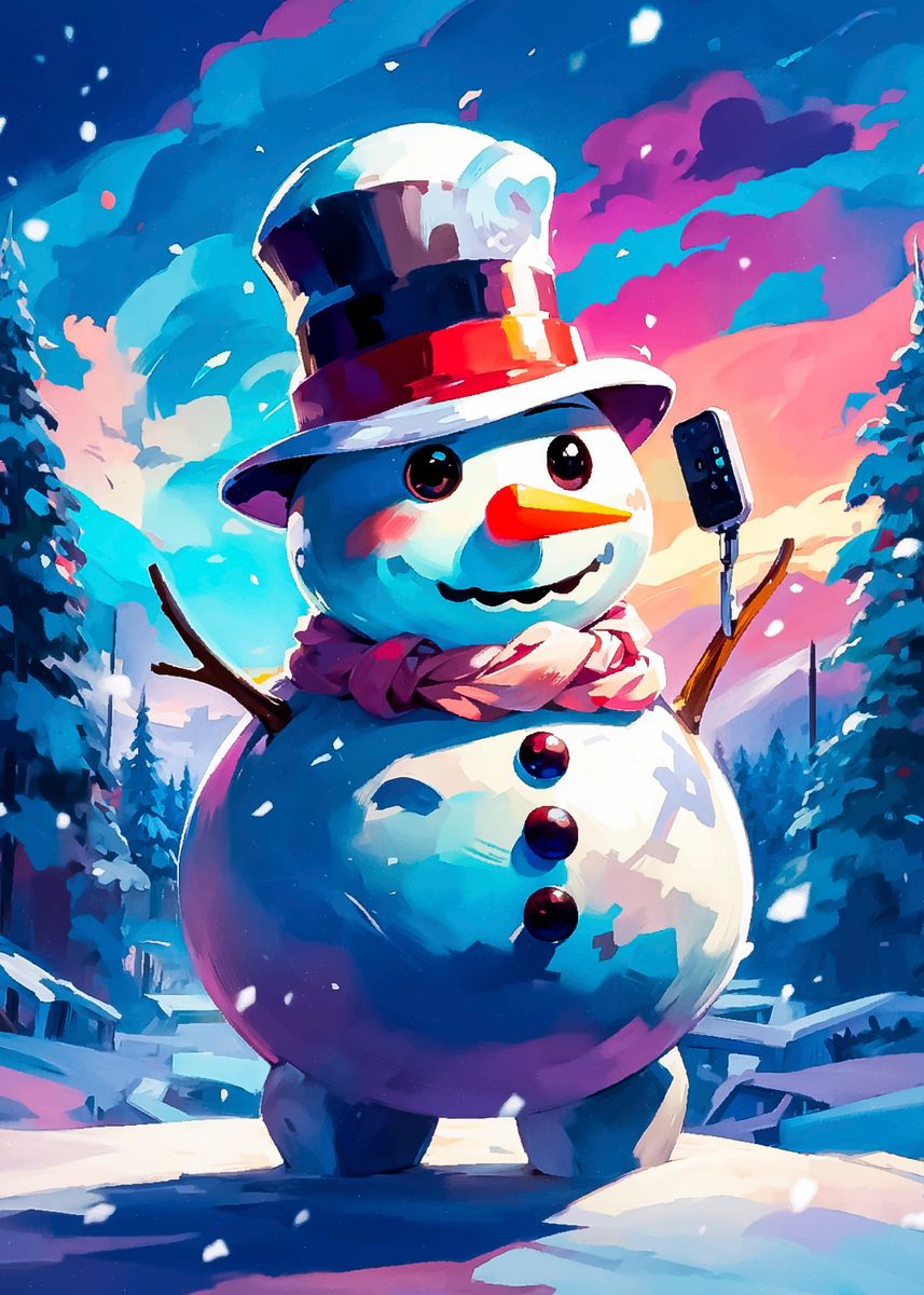 'Snowman' Poster, picture, metal print, paint by Reflection Quotes ...