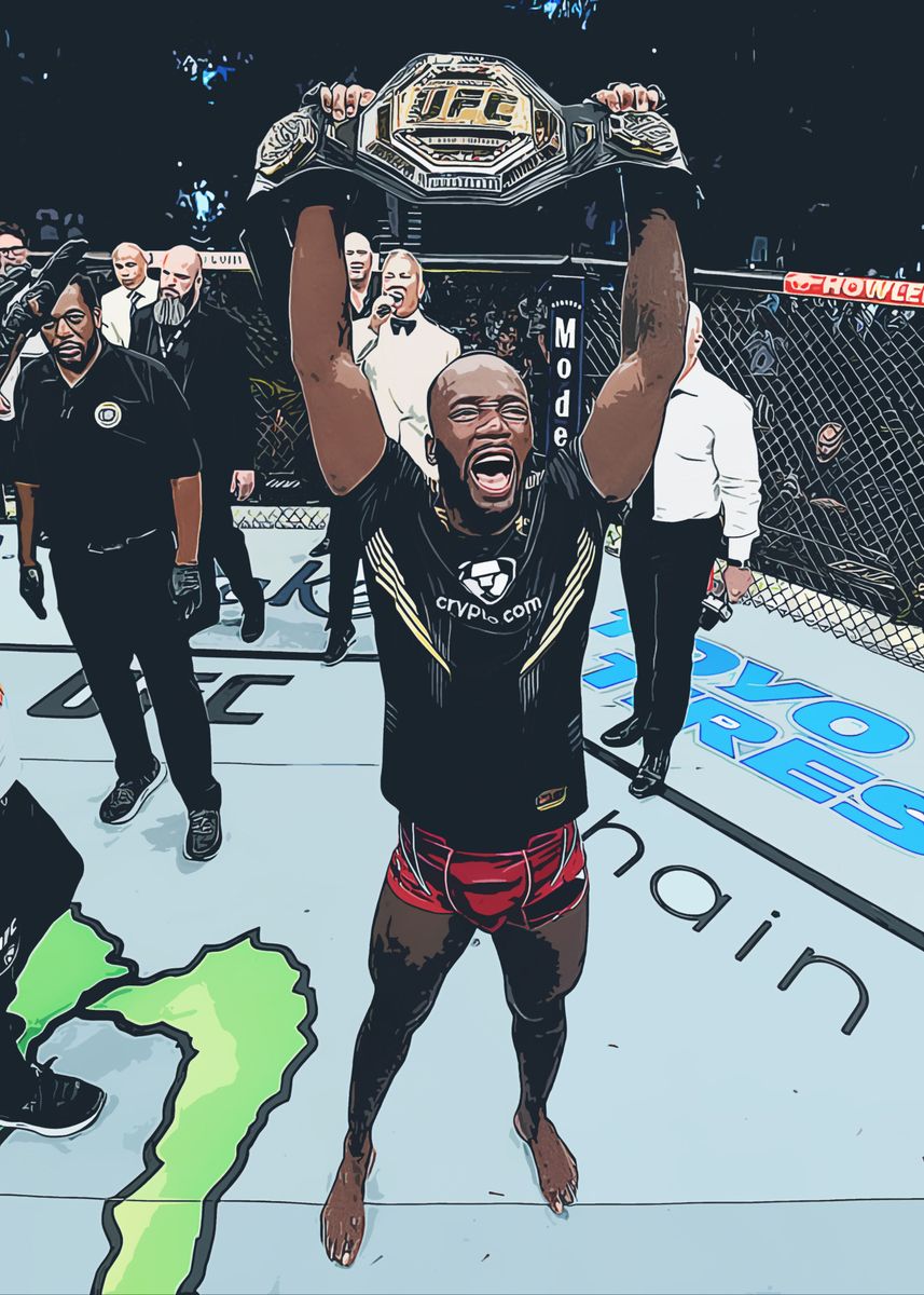'Leon Edwards' Poster, picture, metal print, paint by Benny Jacobs ...