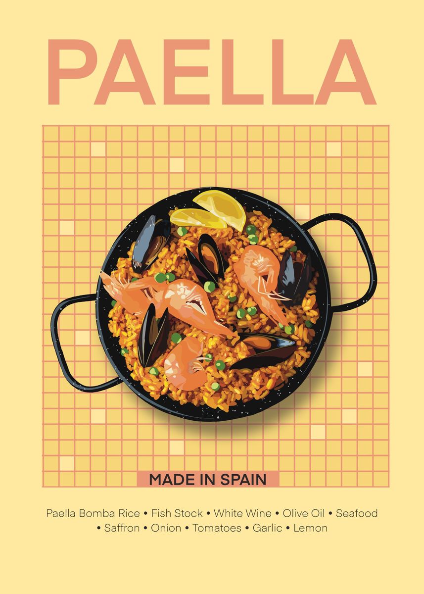 'Spanish Paella Kitchen Art' Poster, picture, metal print, paint by ...
