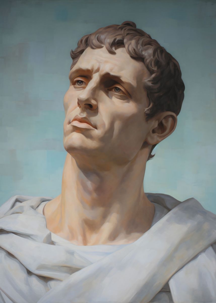 'Julius Caesar Oil Portrait' Poster, picture, metal print, paint by Vars | Displate