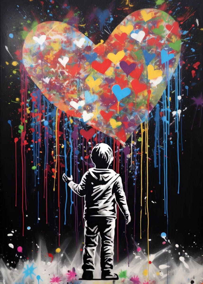 'Heart Graffiti Street Art' Poster, picture, metal print, paint by ...