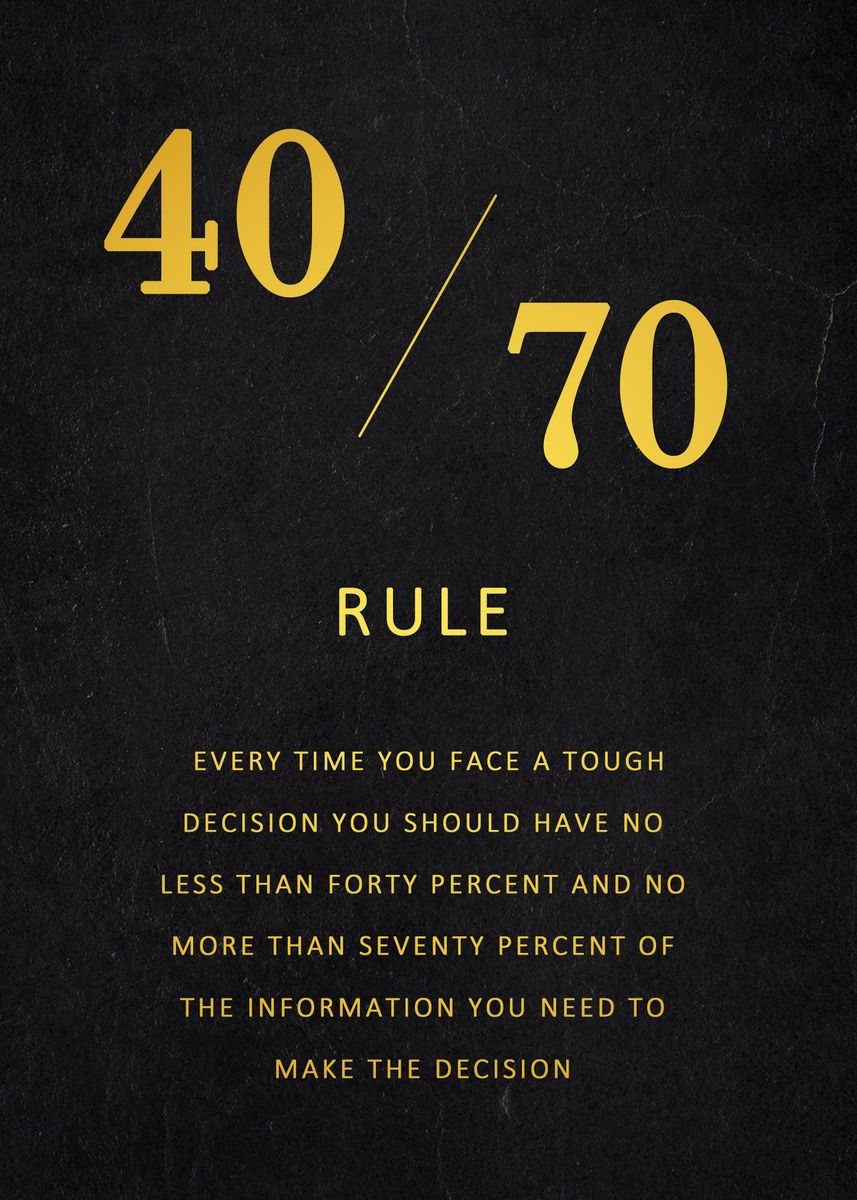 '40 70 rule vintage' Poster, picture, metal print, paint by Definition ...