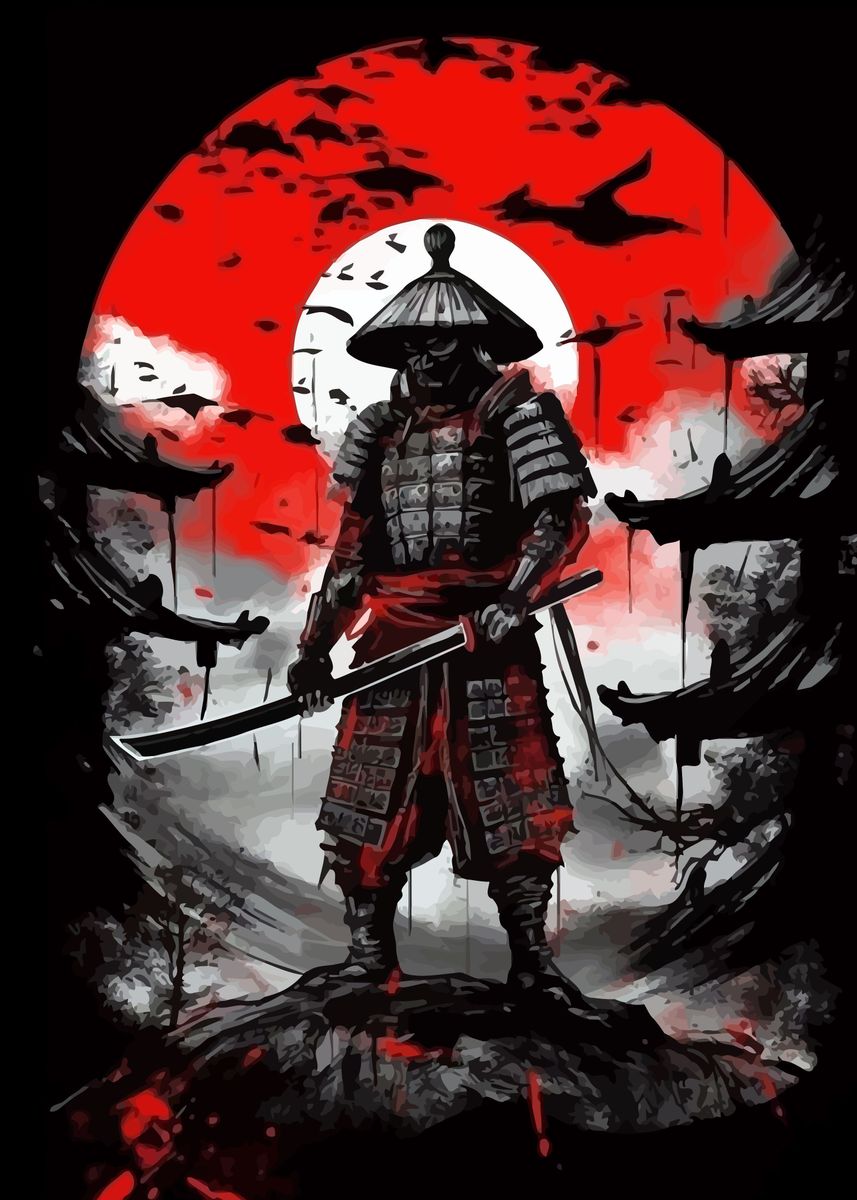 'Japanese Samurai' Poster, picture, metal print, paint by Mashdiashdui ...