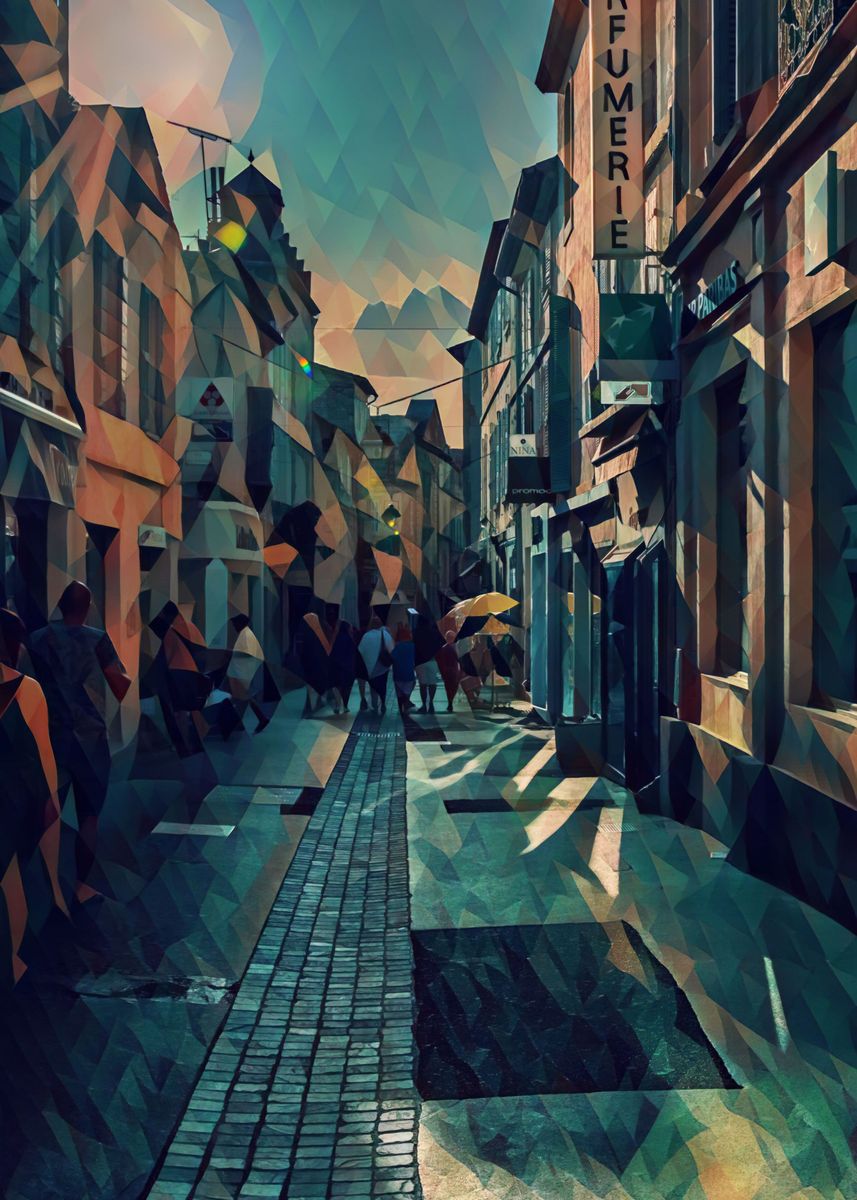 'Little alley in Arles' Poster, picture, metal print, paint by Sergio ...