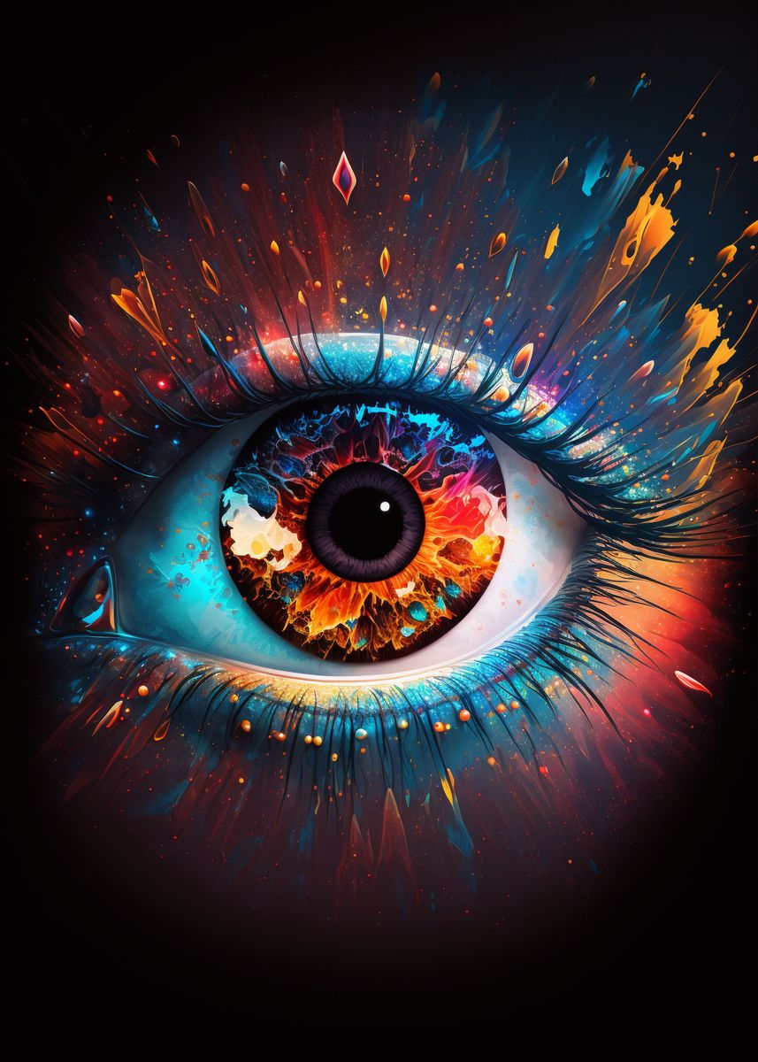 'Colorful Eye Splash' Poster, picture, metal print, paint by Cybronauts ...
