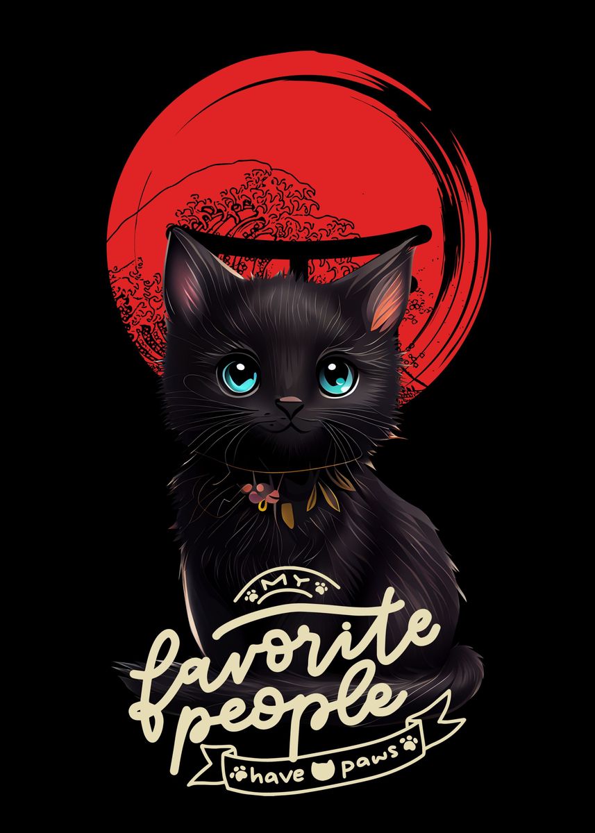 'Cat Lovers' Poster, picture, metal print, paint by Dyn Creative | Displate