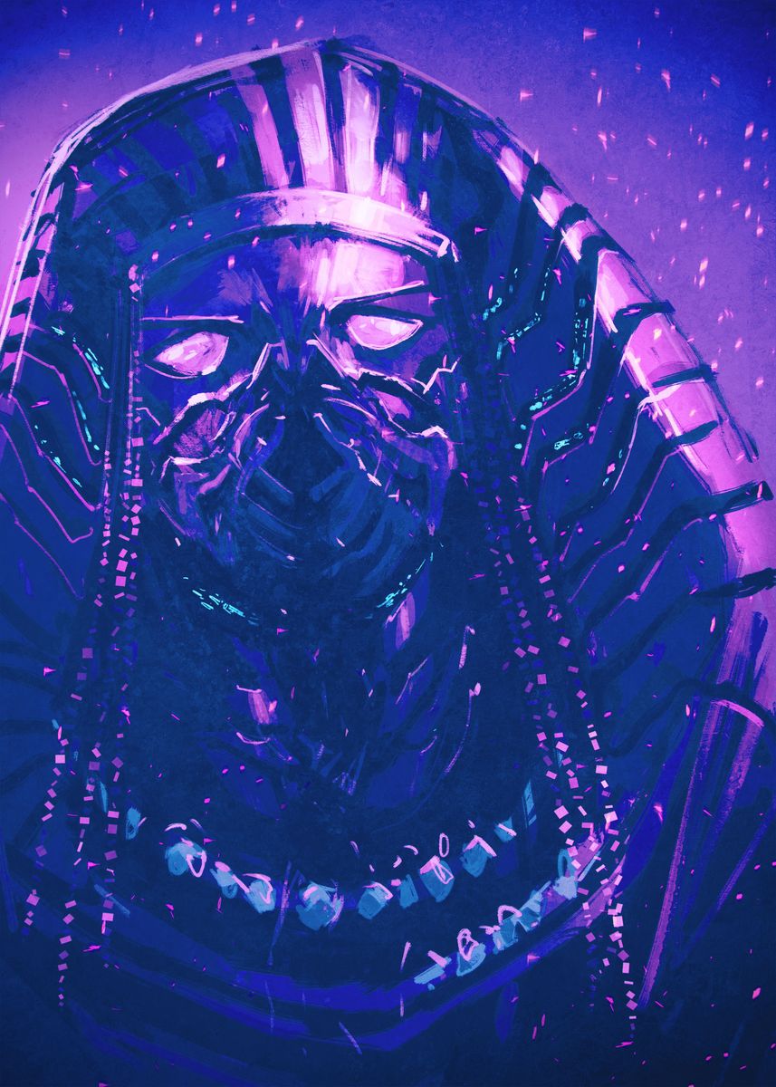 'Pharaoh Cyberpunk' Poster, picture, metal print, paint by Jihana ...