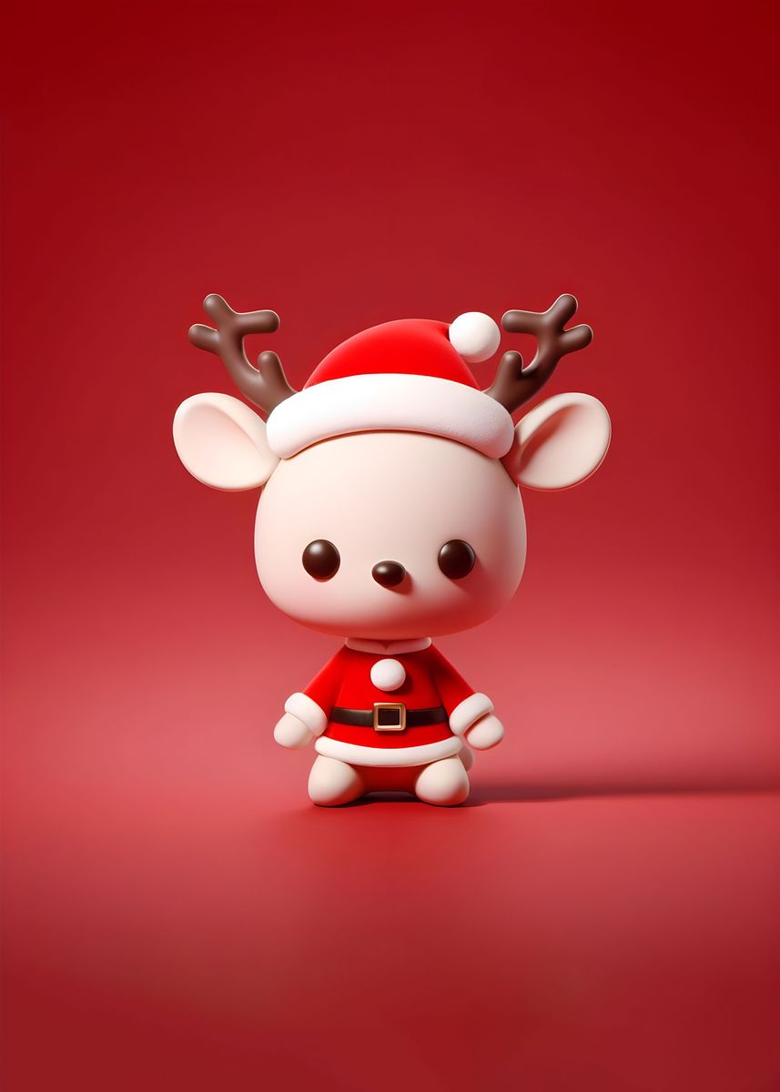 'rudolp dear profile' Poster, picture, metal print, paint by Animore ...