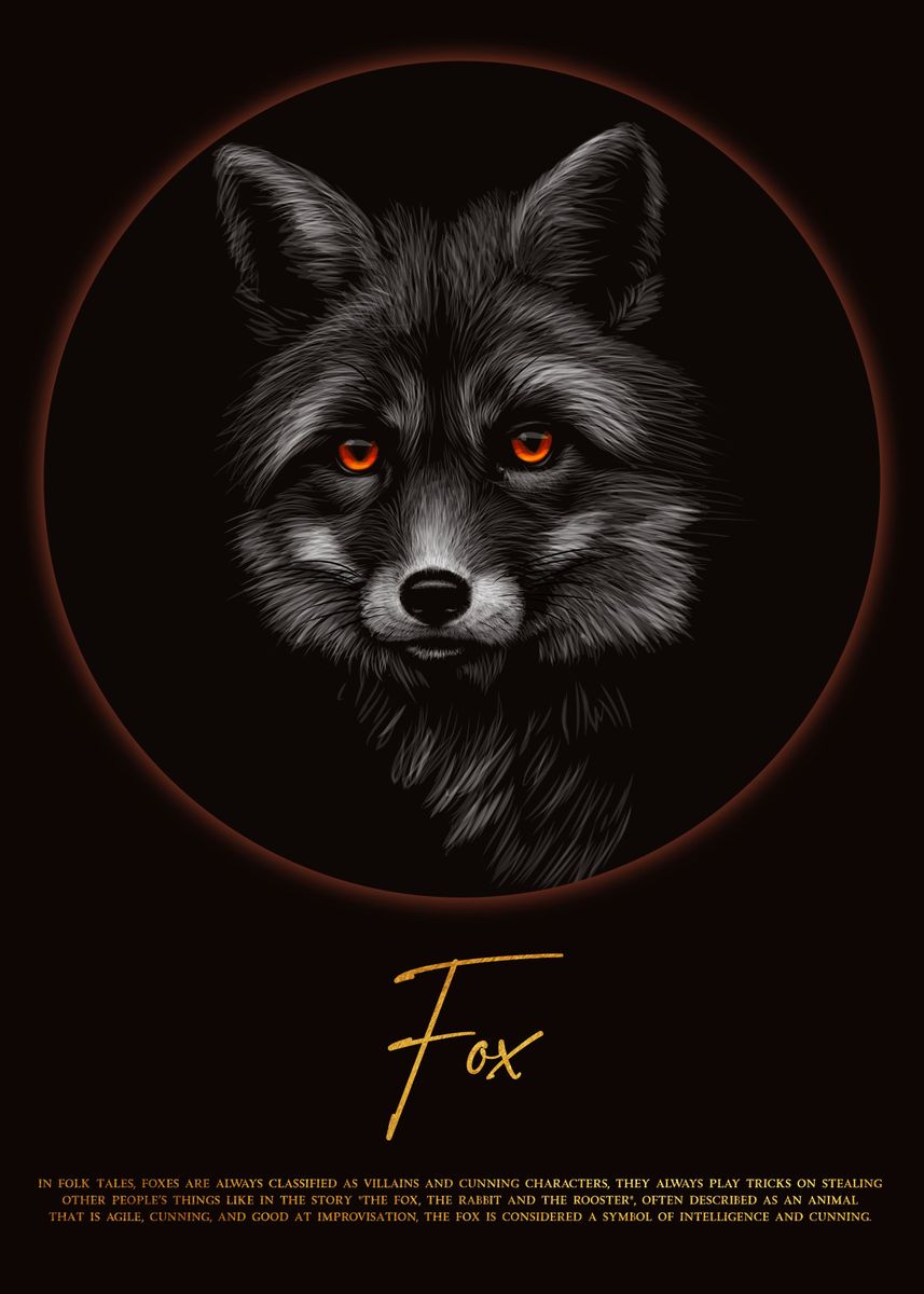 'Fox' Poster, picture, metal print, paint by Plasse Pete | Displate