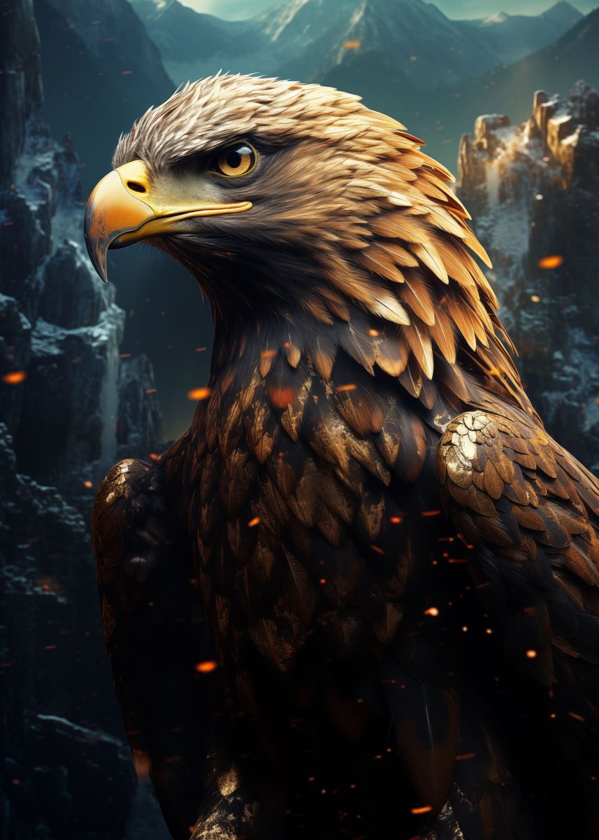 'Cool Wild Bald Eagle' Poster, picture, metal print, paint by Zenz ...