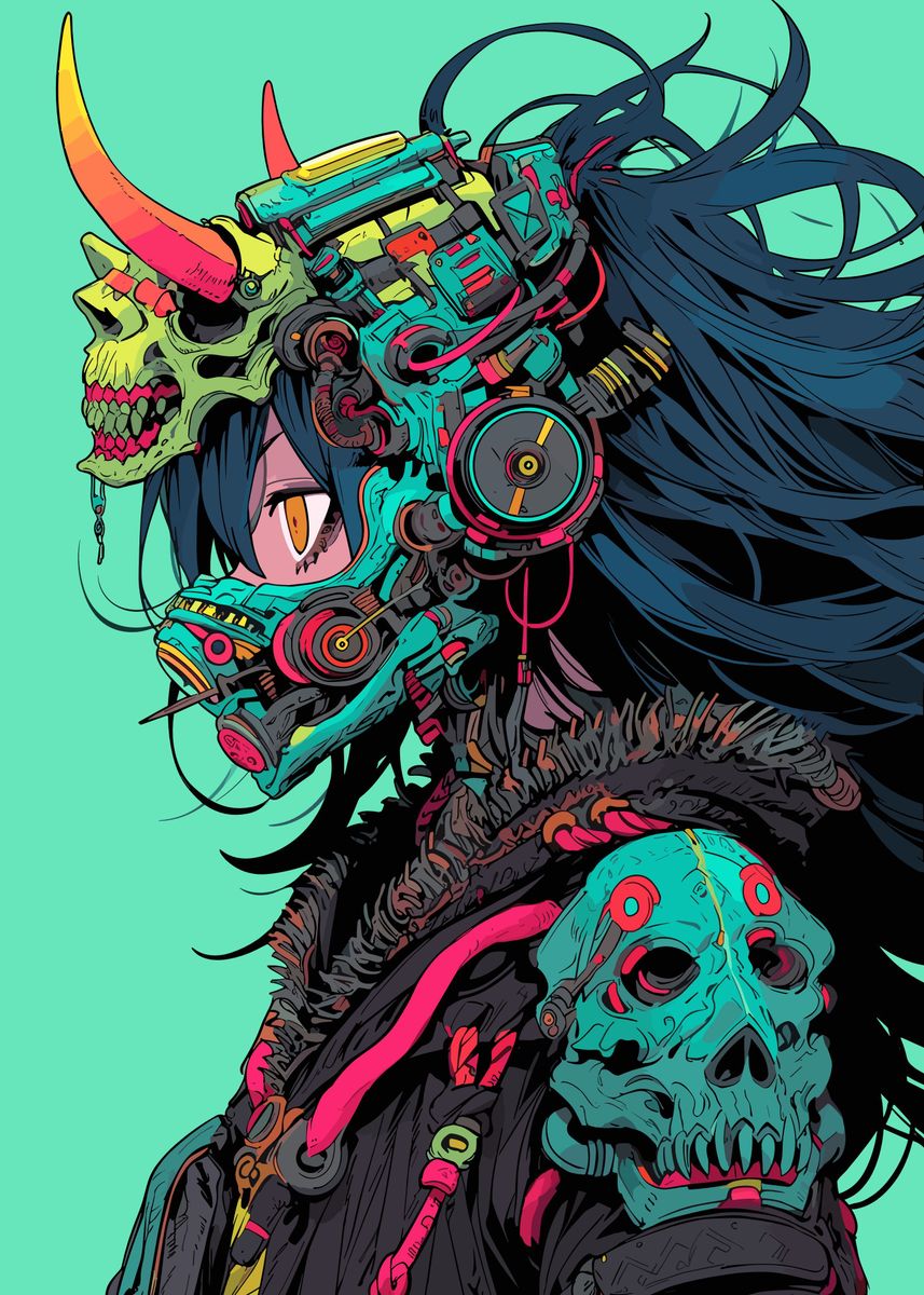 'Cyberpunk Girl' Poster, picture, metal print, paint by SuperNova ...