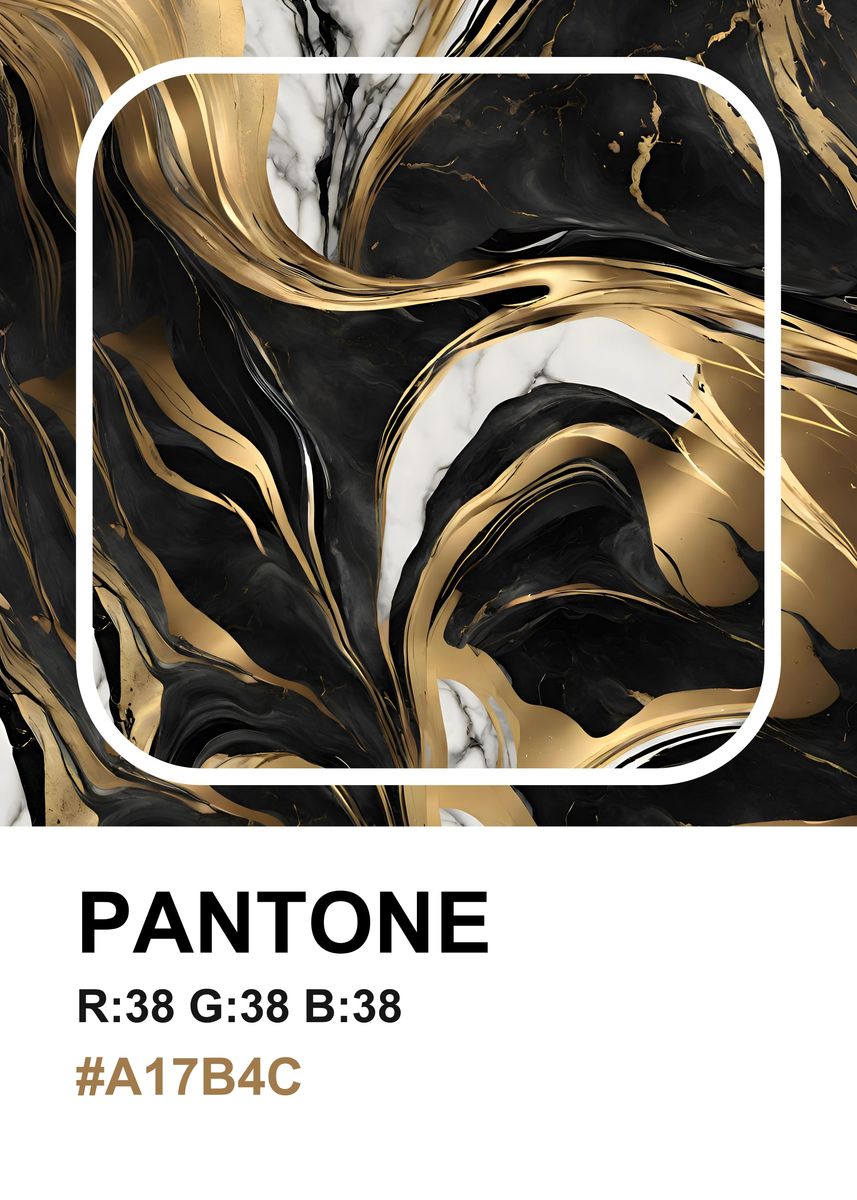 'color pantone black gold' Poster, picture, metal print, paint by gani ...